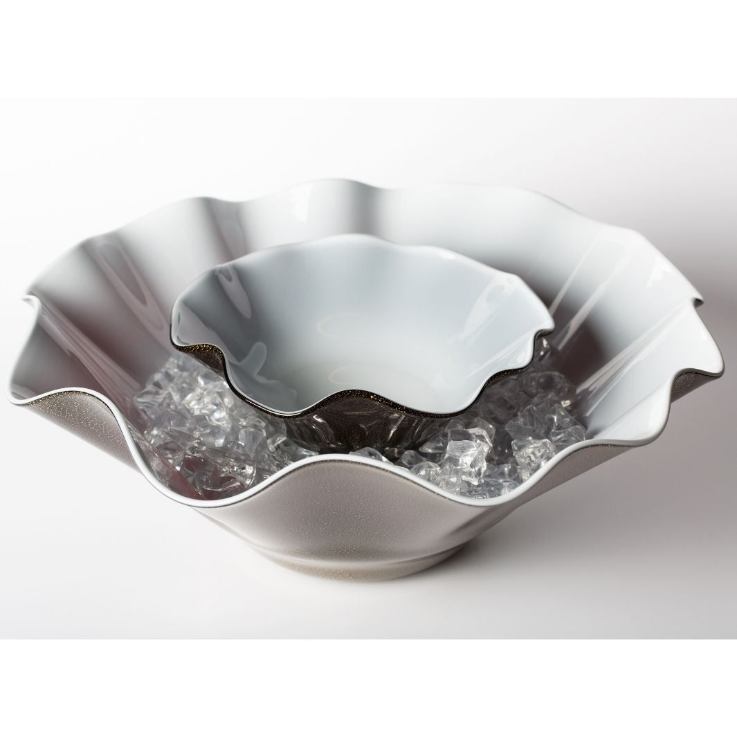 Venini Murano glass caviar server